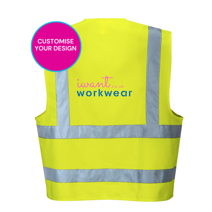 Branded Hi-Vis Two Band & Brace Vest – I Want Workwear